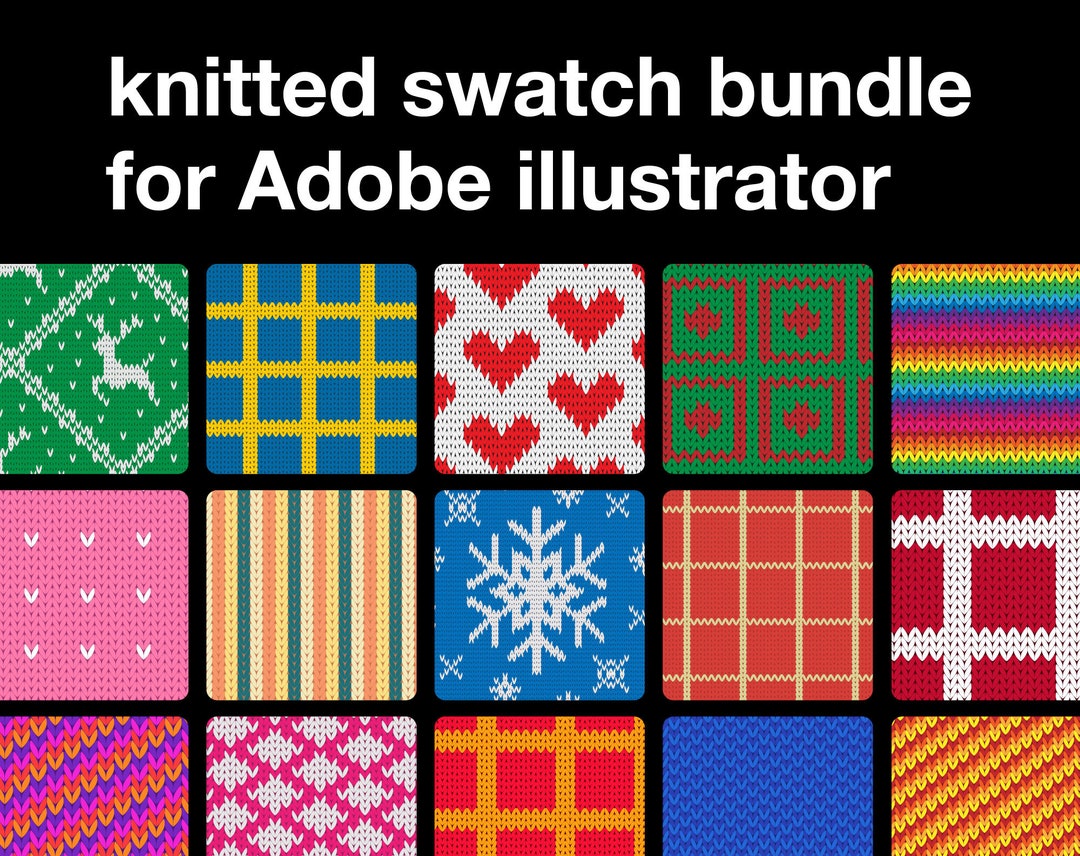 Adobe Illustrator Knitted Swatch Bundle Knitted Swatches, Vector ...
