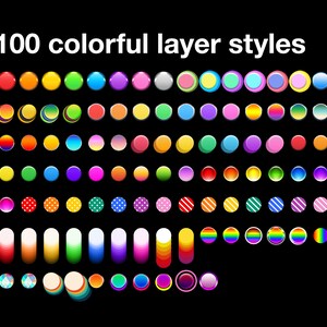 Photoshop Colorful Layer Styles | 100 Layer Styles, .asl File, Layer ...