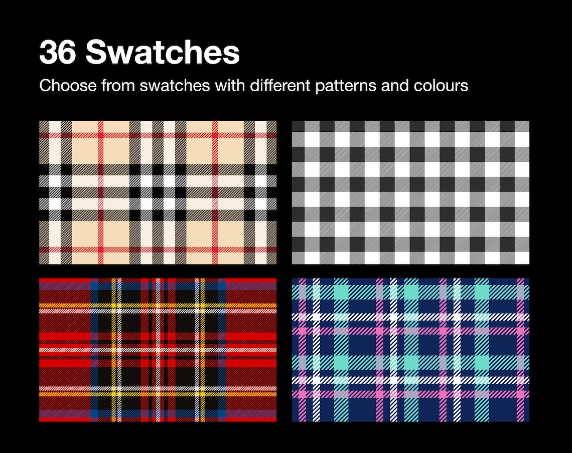 Adobe Illustrator Plaid Swatch Bundle | Tartan Swatches, Chequered ...