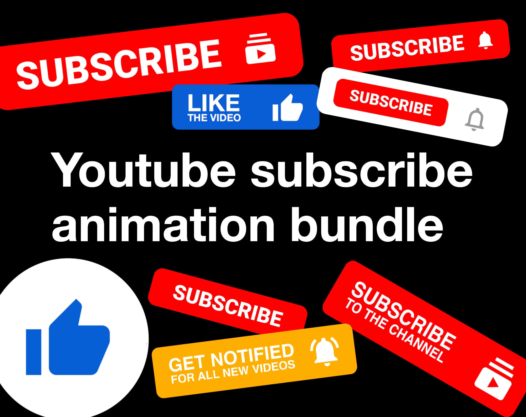 Animated Youtube Subscribe Button Overlay Bundle Video Pop Up - Etsy