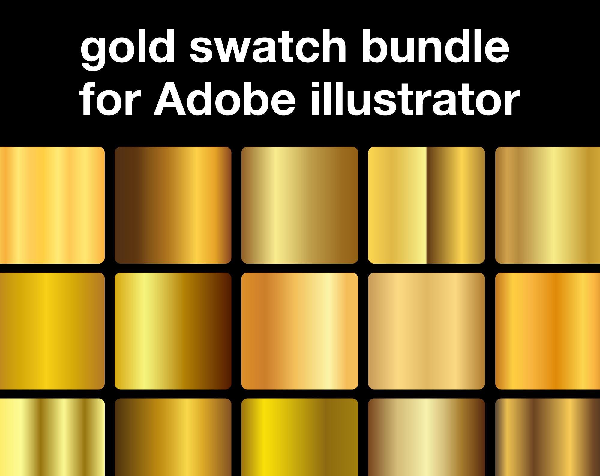 Adobe Illustrator Gold Swatch Bundle | Golden Swatches, Vector Swatches ...