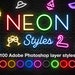 Photoshop Neon Layer Styles 100 Neon Layer Styles for Adobe - Etsy UK