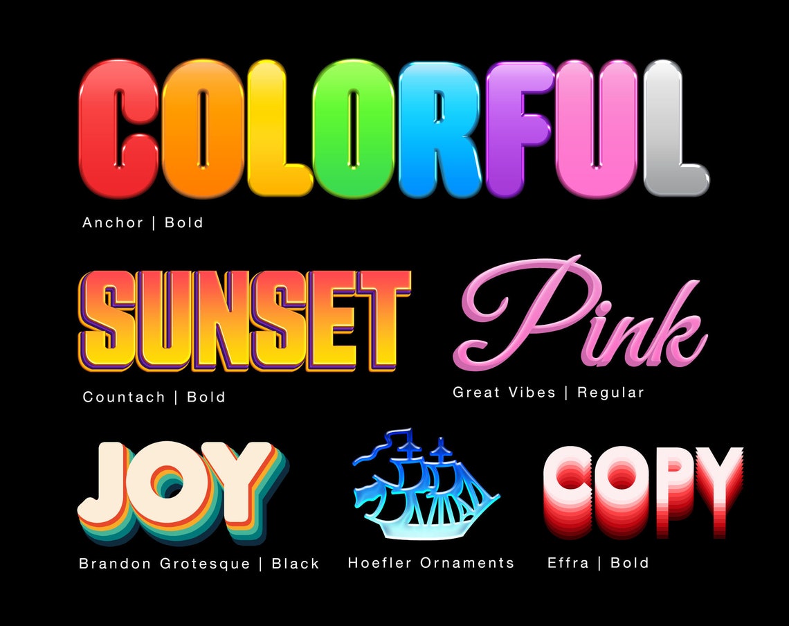 Photoshop Colorful Layer Styles | 100 Layer Styles, .asl File, Layer ...