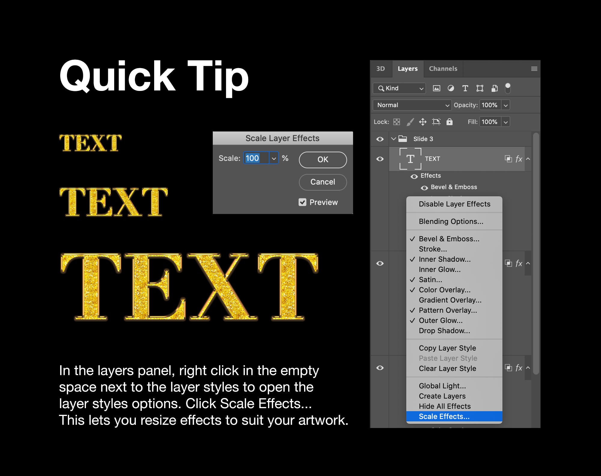 Photoshop Gold & Silver Layer Styles | 50 Gold Styles, 50 Silver Style ...