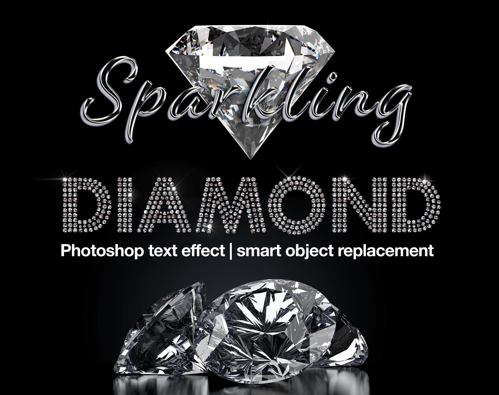 Adobe Photoshop Sparkling Diamond Text Effect | Smart Object ...