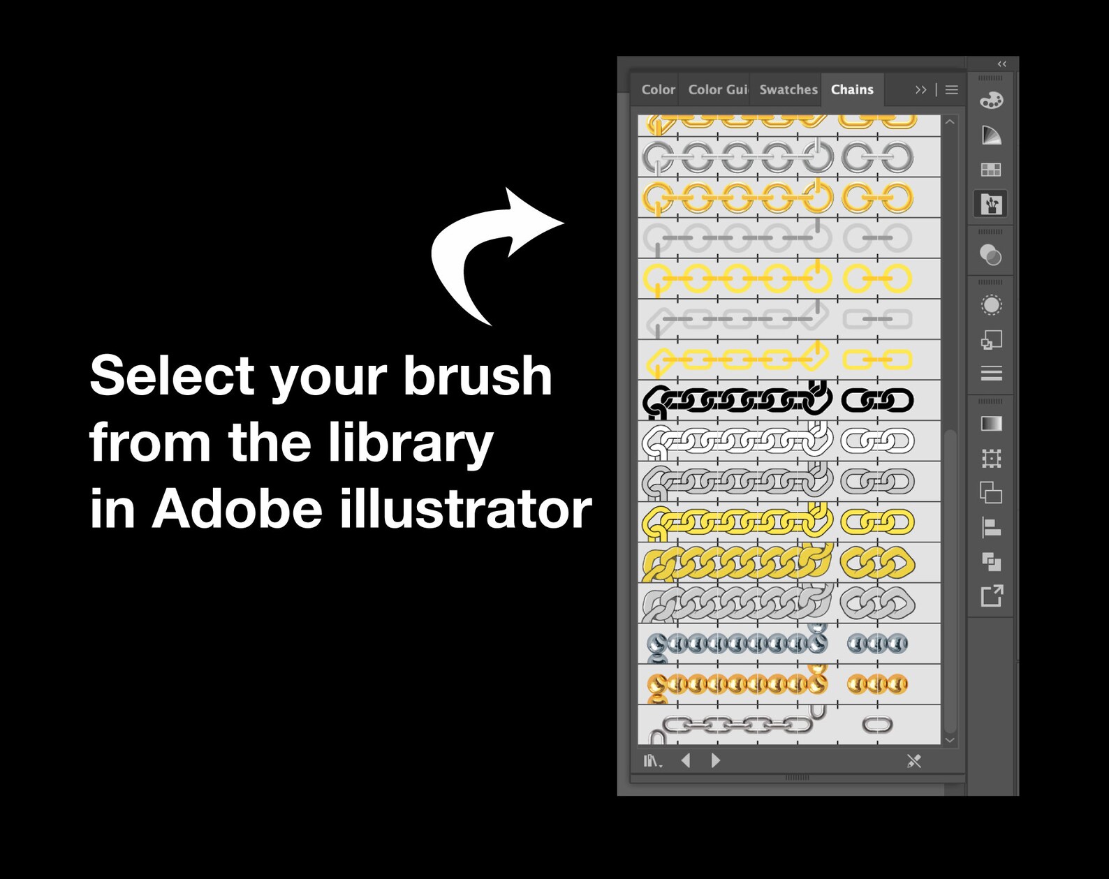 30 Chain Brushes for Adobe Illustrator Pattern Brush Library - Etsy UK