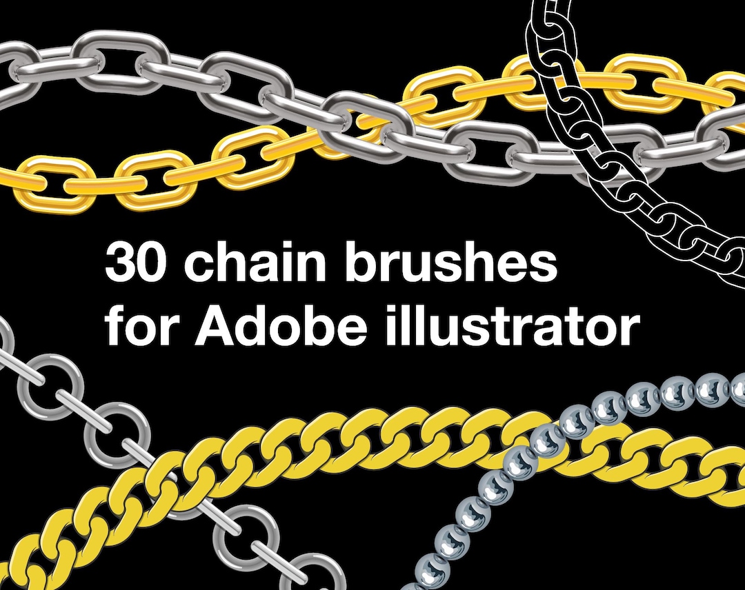 30 Chain Brushes for Adobe Illustrator, Pattern Brush Library - Etsy