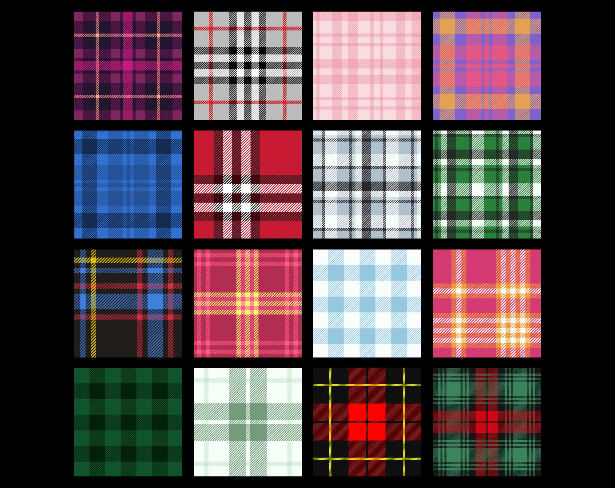 Adobe Illustrator Plaid Swatch Bundle Tartan Swatches - Etsy