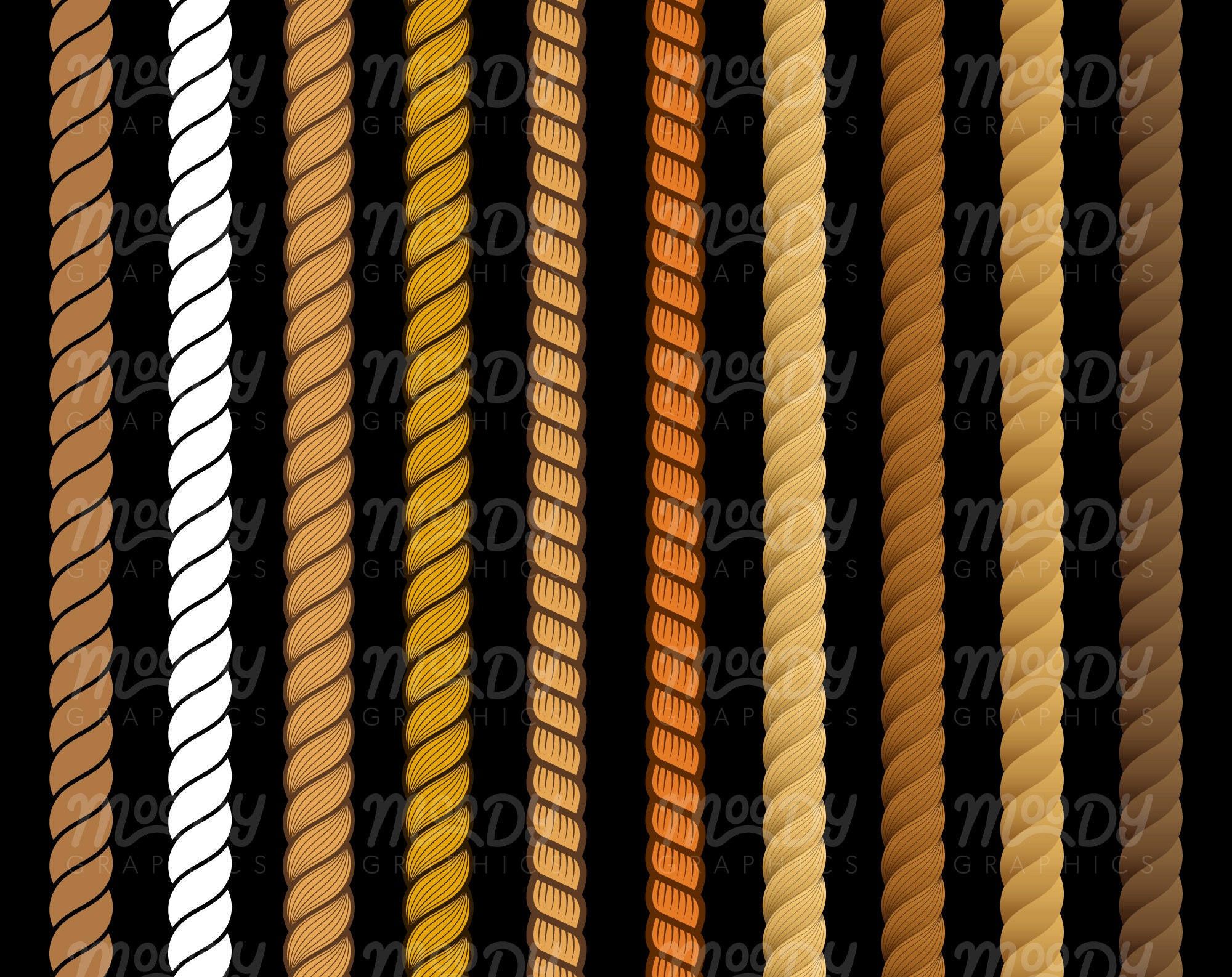 20 Rope Brushes for Adobe Illustrator, Pattern Brush Library - Etsy