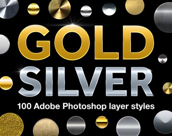 250 Silver Styles Photoshop, Layer Styles Texture, Glitter Styles ...