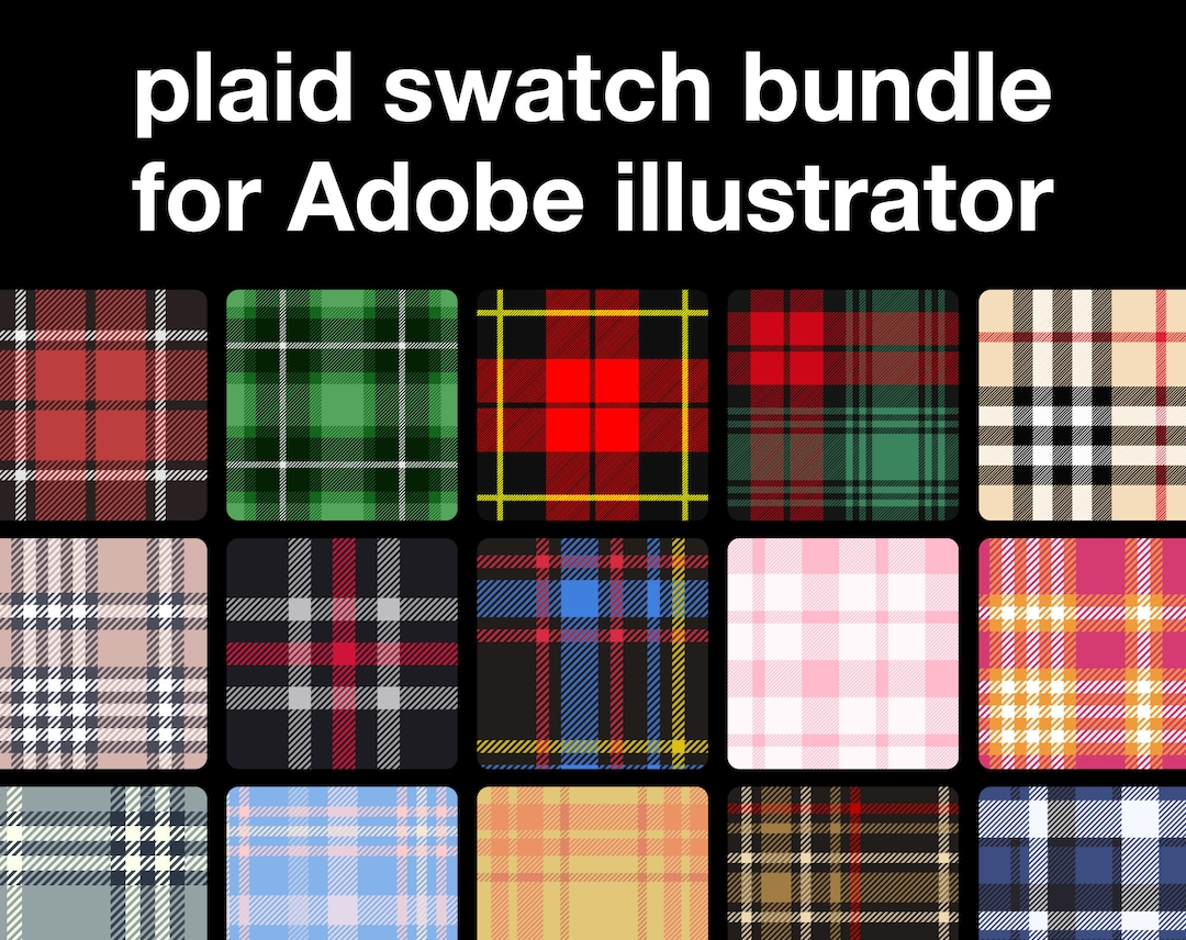 Adobe Illustrator Plaid Swatch Bundle Tartan Swatches, Chequered ...