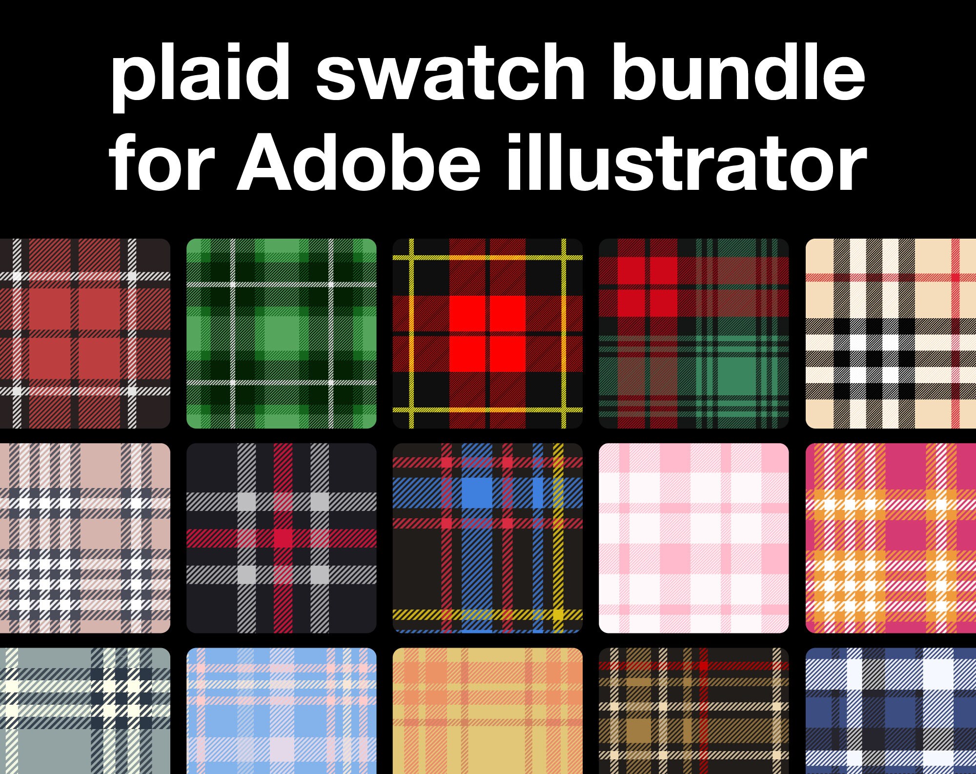 Adobe Illustrator Plaid Swatch Bundle Tartan Swatches - Etsy