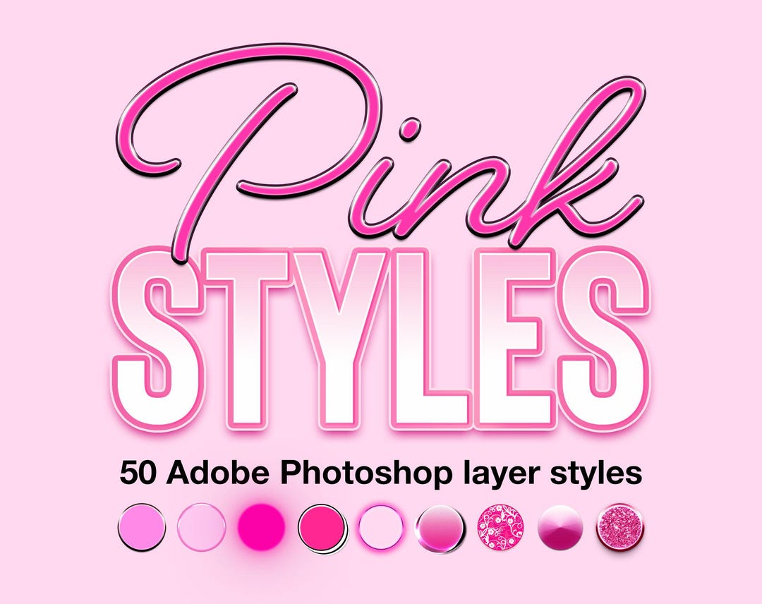 Photoshop Pink Layer Styles | 50 Pink Layer Styles, Adobe Photoshop ...