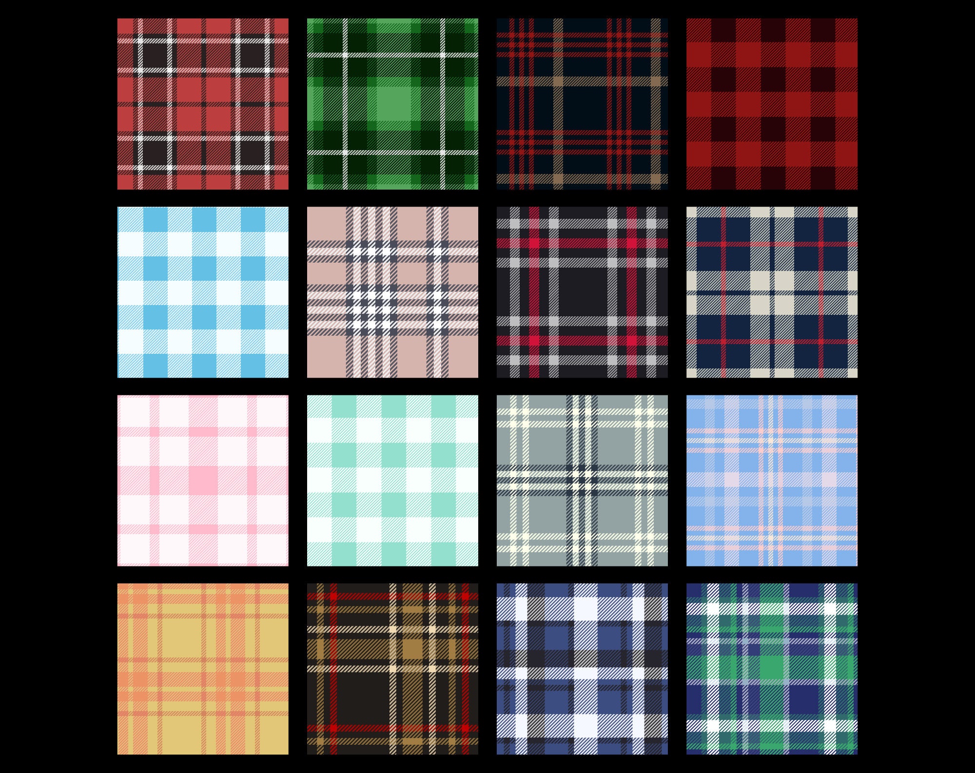 Adobe Illustrator Plaid Swatch Bundle Tartan Swatches - Etsy