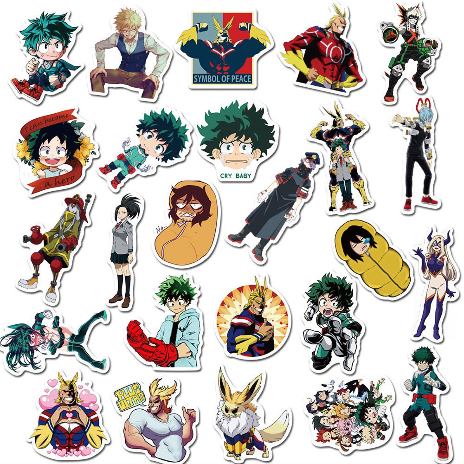 50PCS My Hero Academia Sticker Waterproof Vinyl Sticker-Decal | Etsy