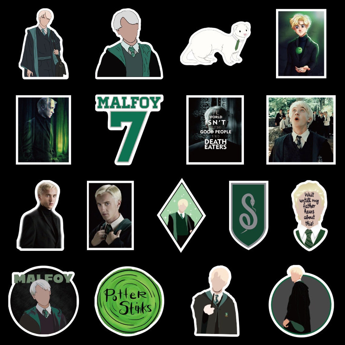 50PCS Draco Malfoy Stickers Cartoons Cute Stickers Harry | Etsy