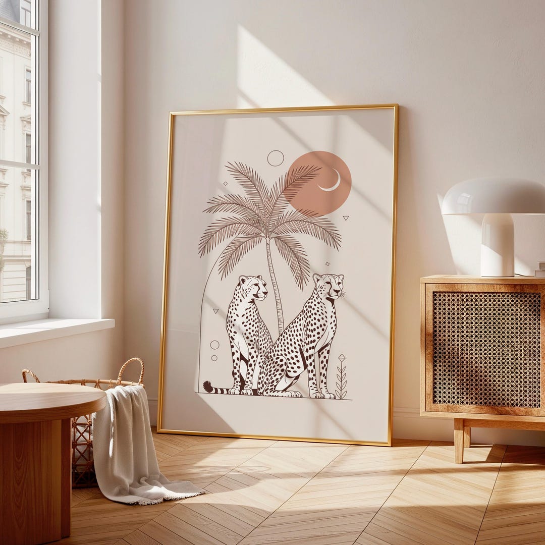 Boho Cheetah Art Print, Desert Jungle Wall Decor - Etsy
