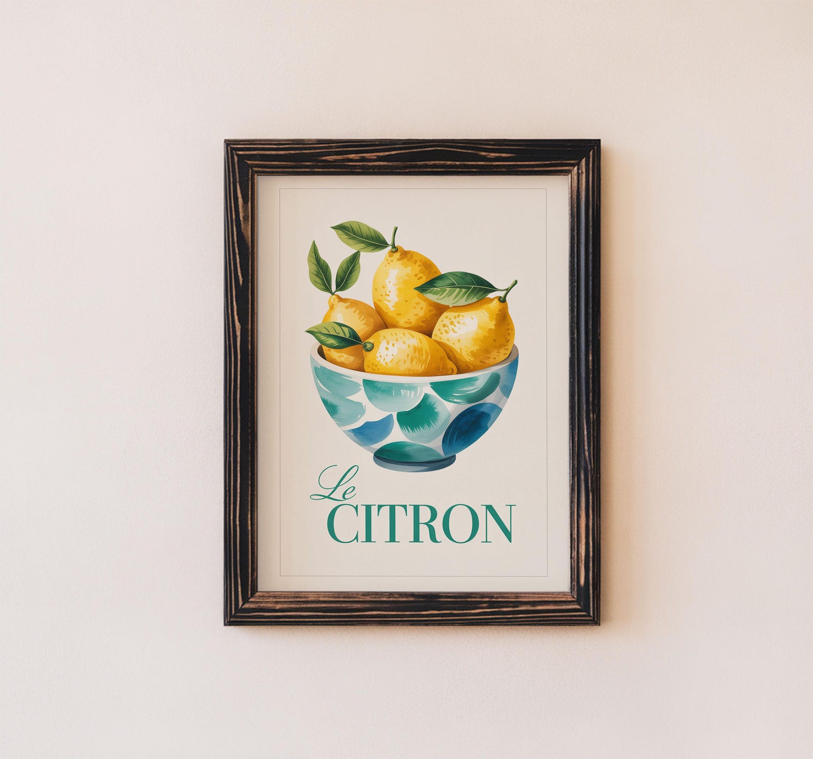 Le Citron Lemons Painting Print, Kitchen Wall Art Print, Citrus Home ...