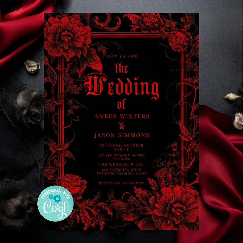 Gothic Wedding Invitations - Etsy