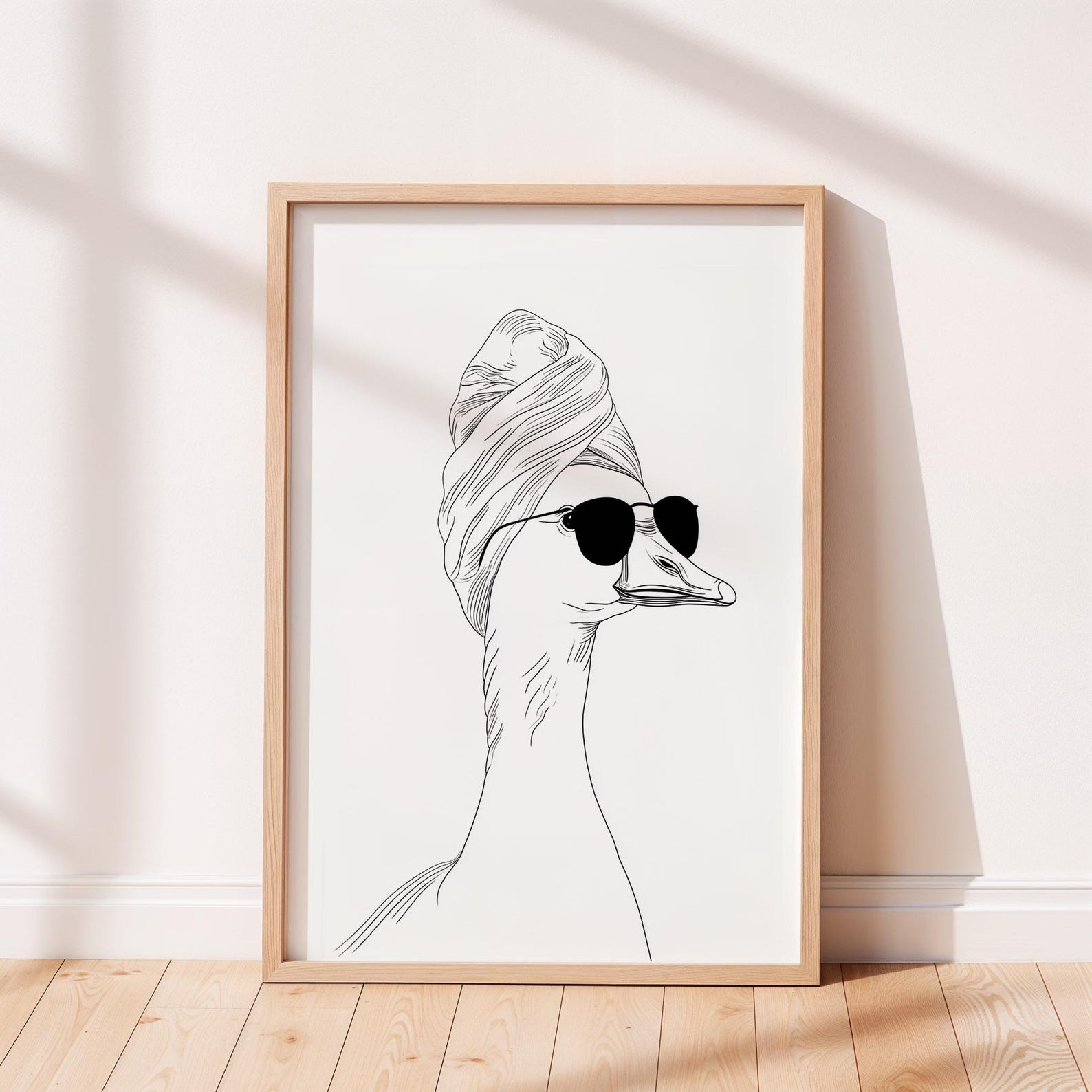 Goose Bathroom Wall Art, Goose With Towel Wrap, Retro Print, Trendy ...