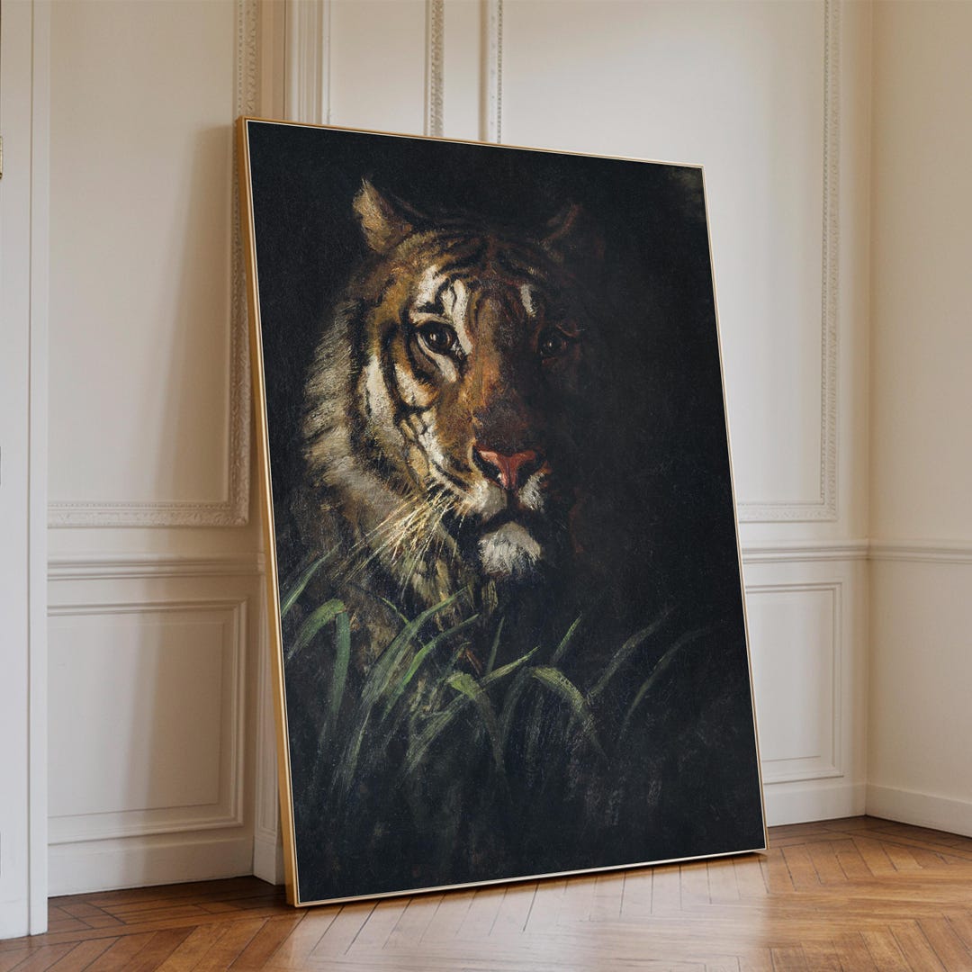 Tiger Head by Abbott Henderson Thayer Painting, Animal Wall Art ...