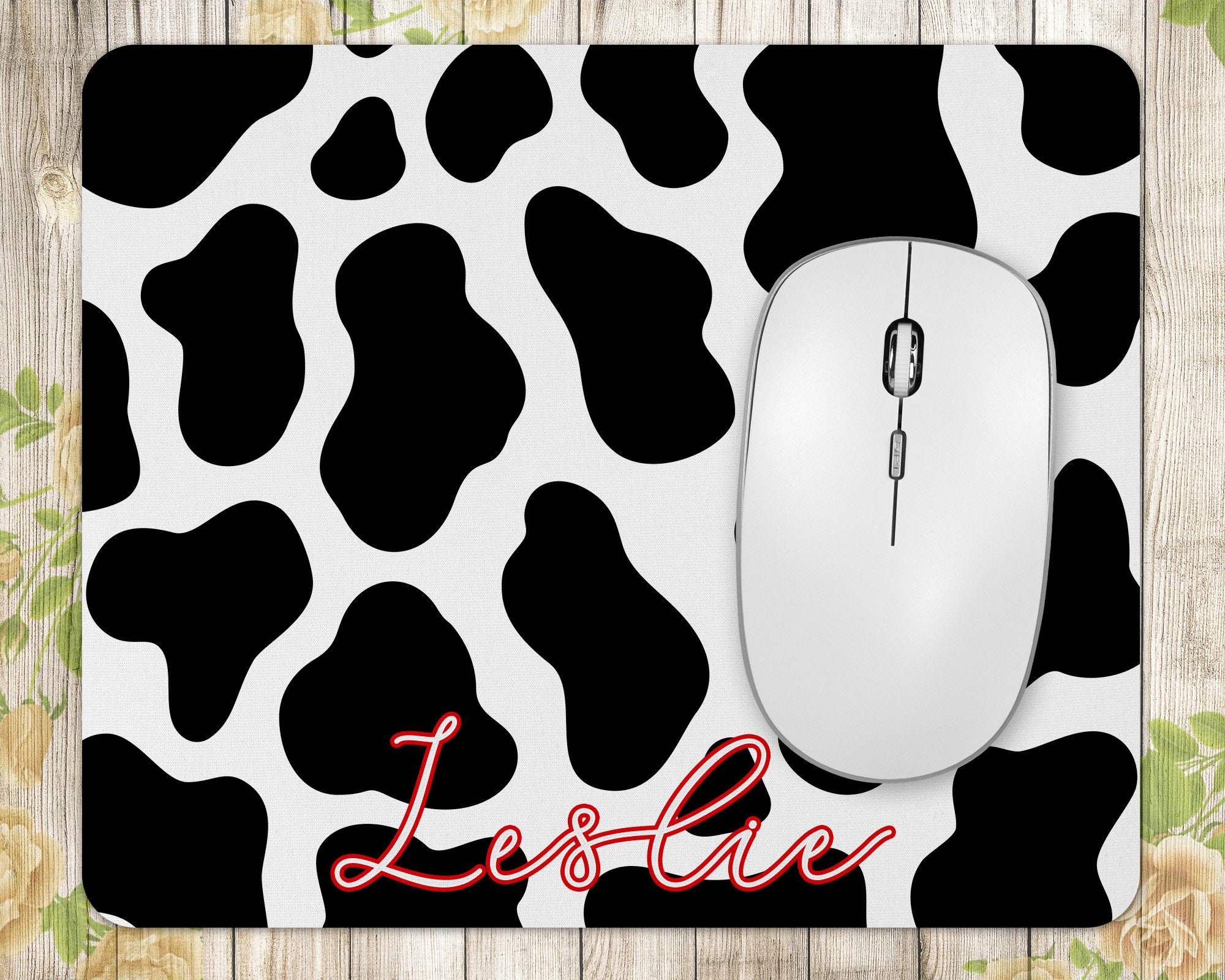 Cow Print Mouse Pad Custom Mouse Pad Unique Mouse Pad | Etsy
