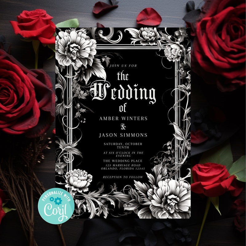 Gothic Wedding Invitations - Etsy