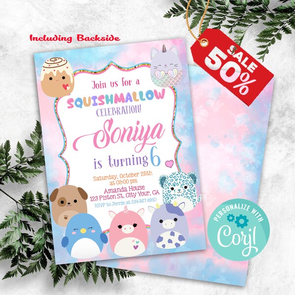 Squishy Party Invitation - Etsy