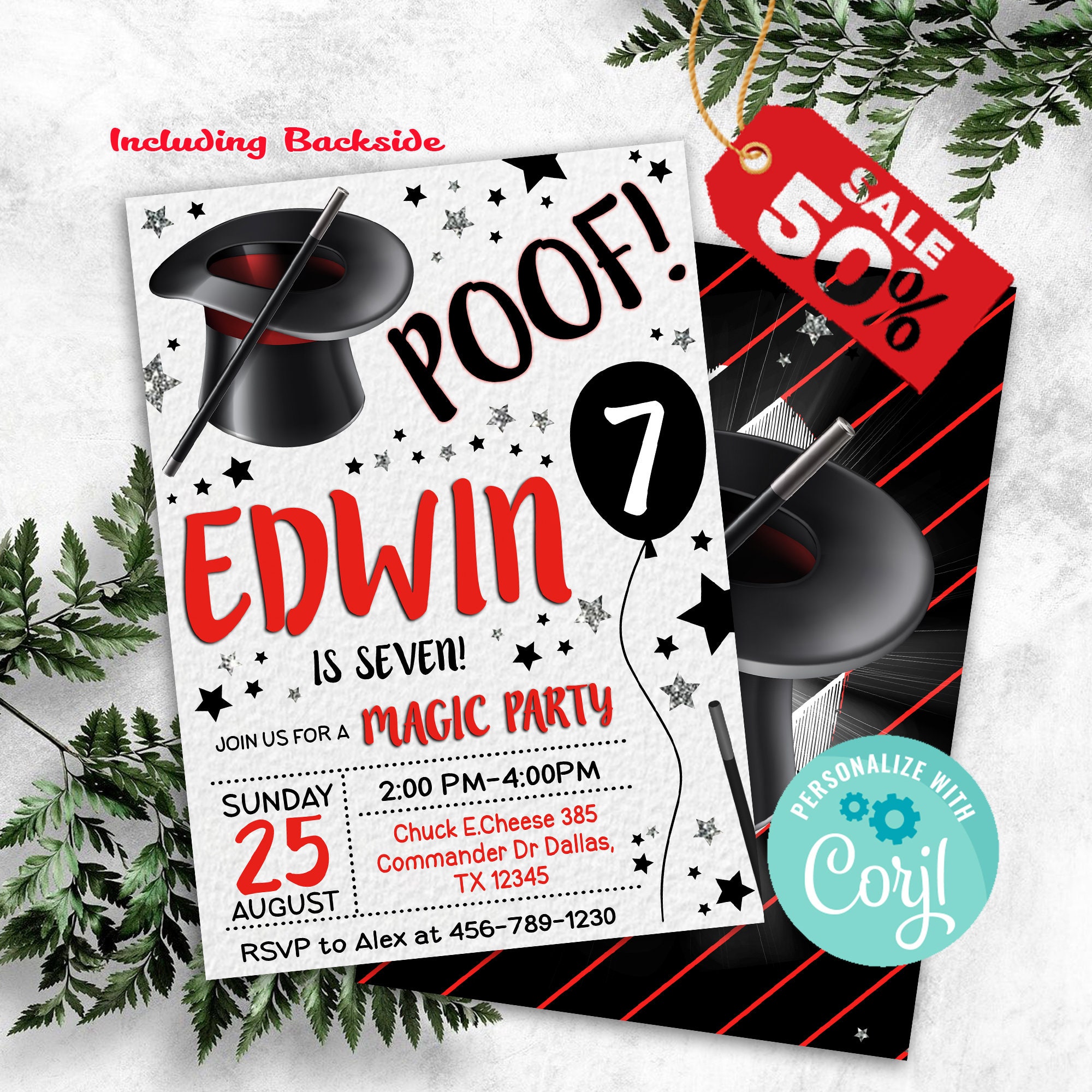 Magic Show Birthday Party Invitations