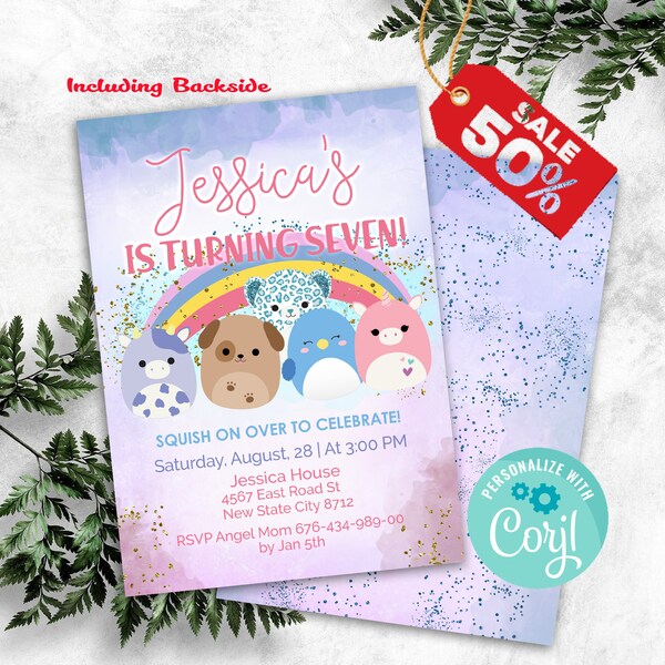 Squishy Party Invitation - Etsy