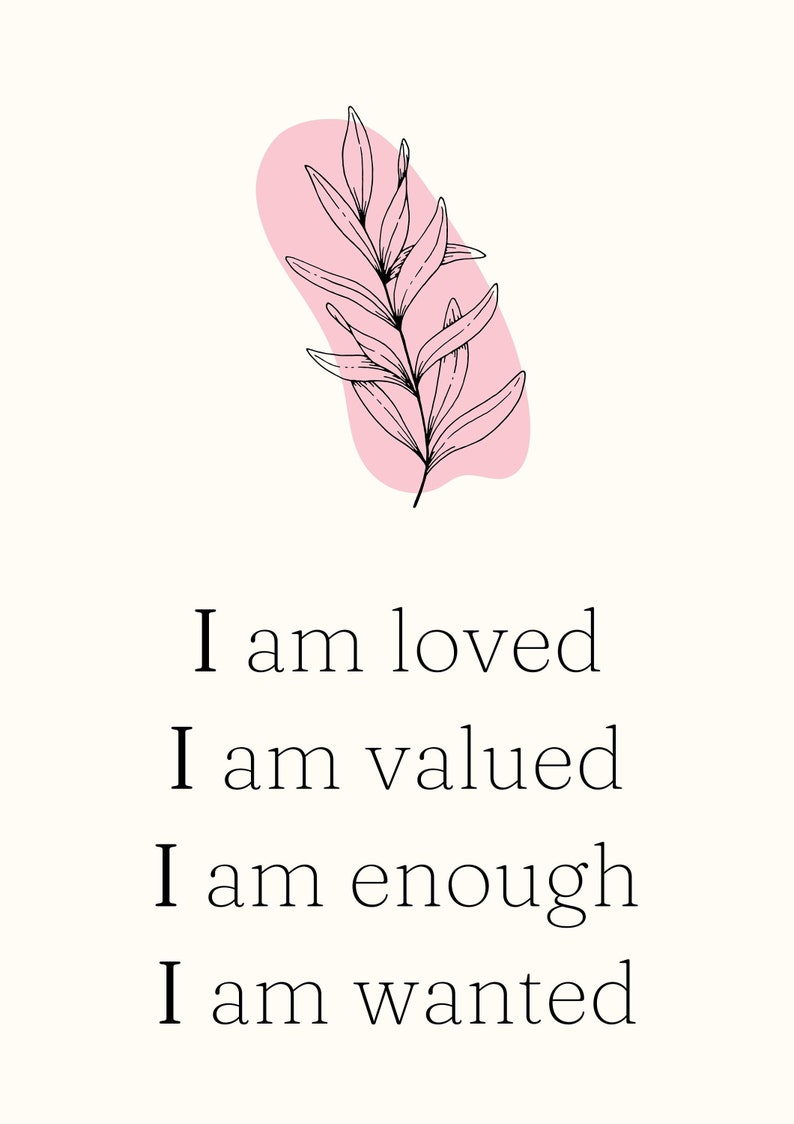 Positive Affirmations, Positive Mindset, Minimalist Framed Art, Written ...