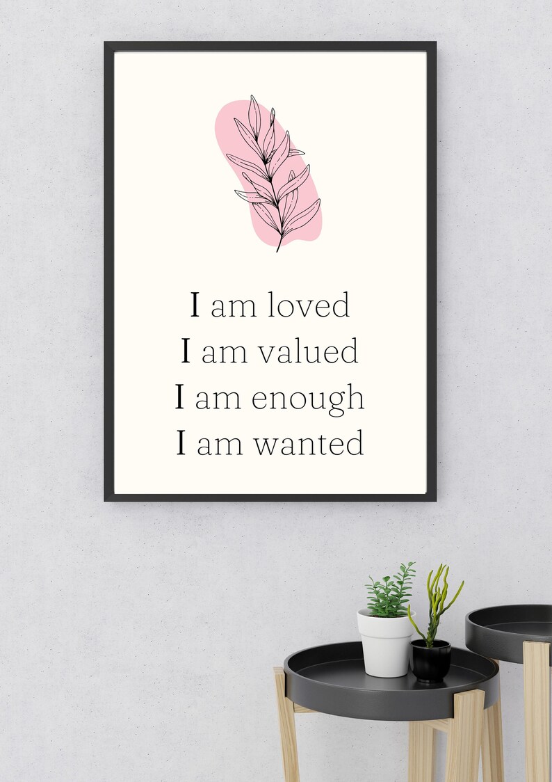 Positive Affirmations, Positive Mindset, Minimalist Framed Art, Written ...