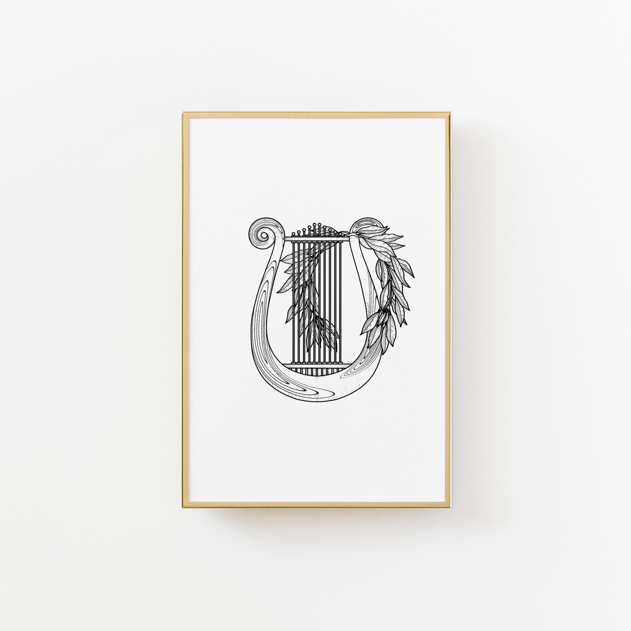 Song of Achilles Lyre & Wreath Printable Art Digital Download - Etsy