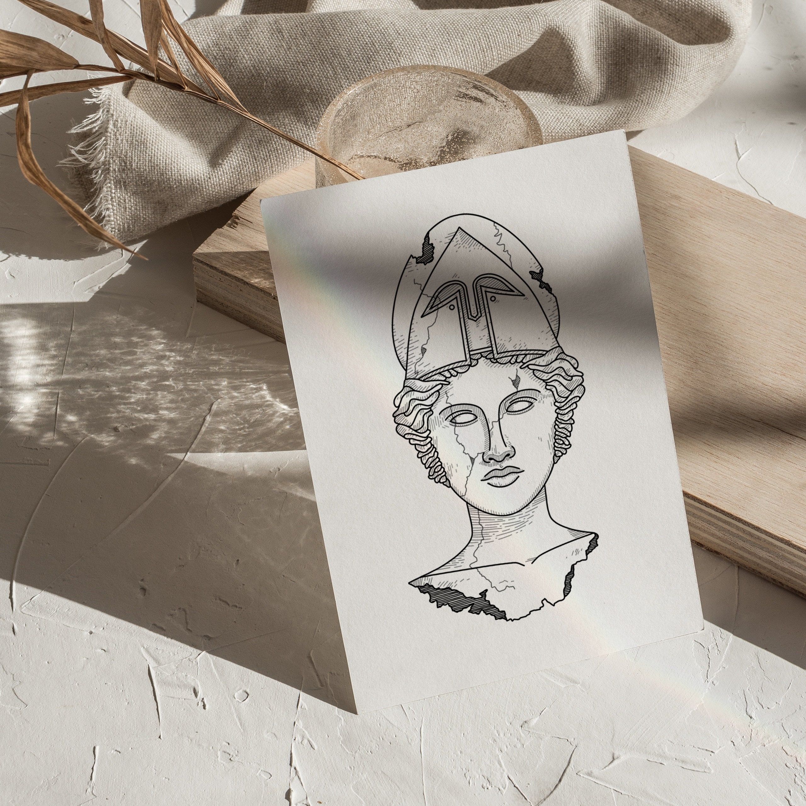 Athena Printable Art, Digital Download, Black and White | Mythology ...
