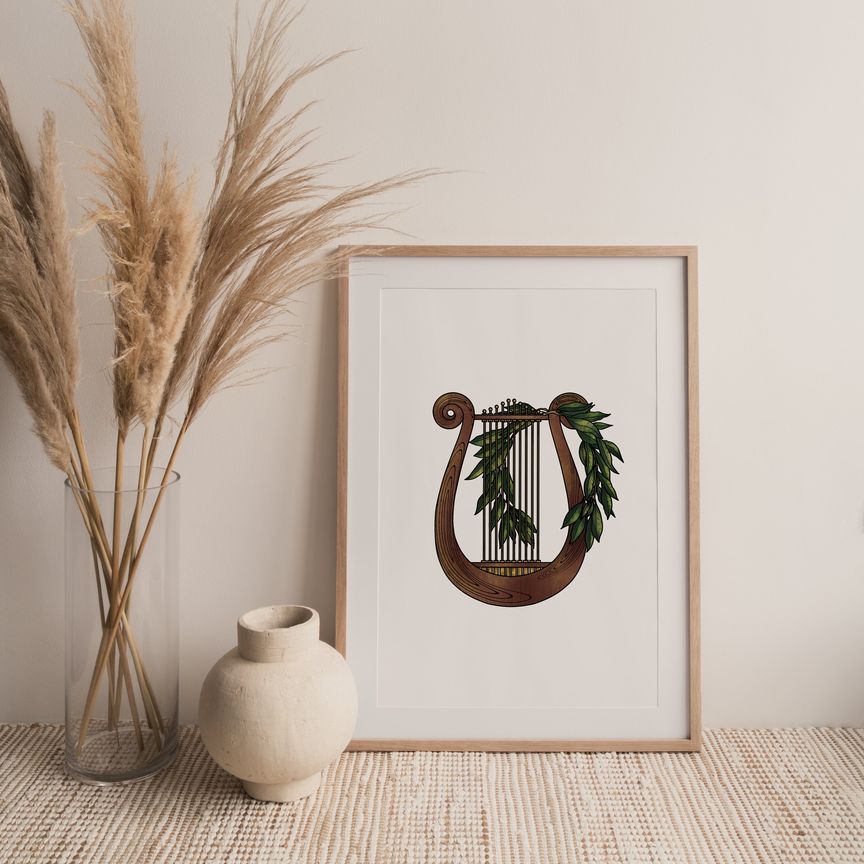 Song of Achilles Lyre & Wreath Printable Art, Digital Download, Color ...