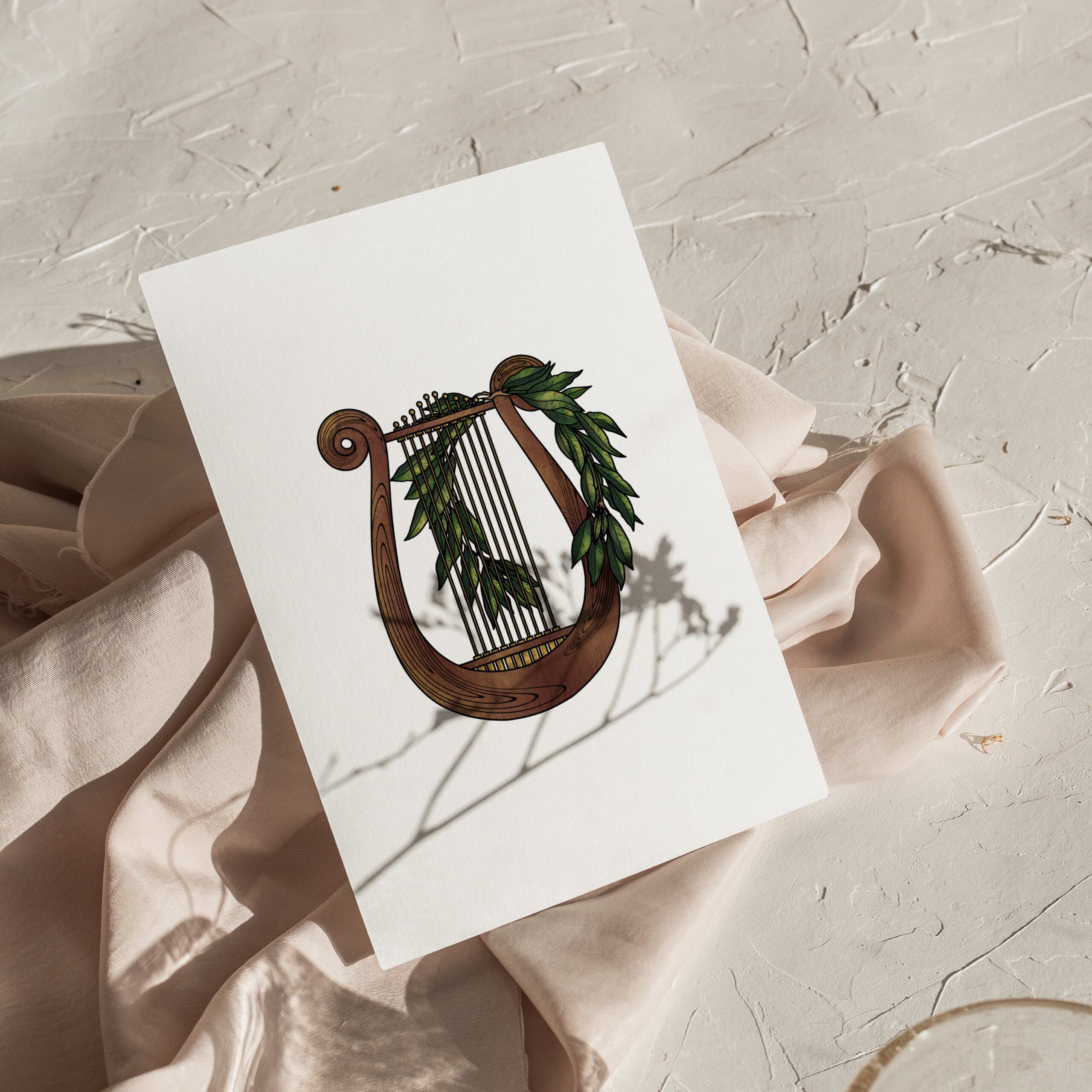 Song Of Achilles Lyre And Wreath Printable Art Digital Download Color Mythology Ancient Greece