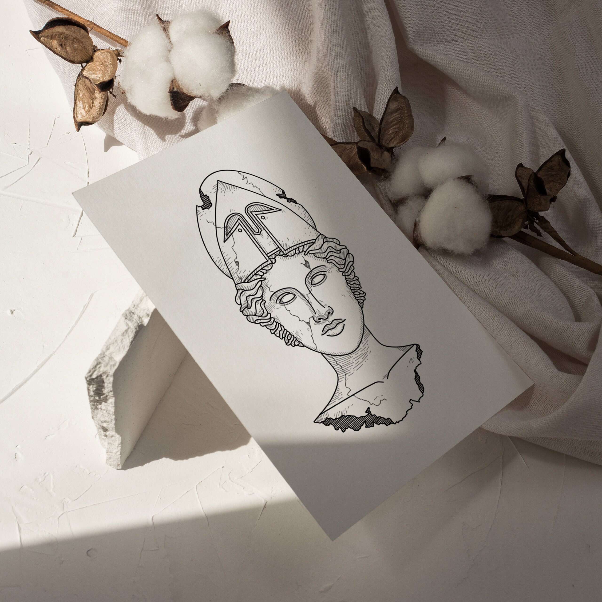 Athena Printable Art, Digital Download, Black and White | Mythology ...