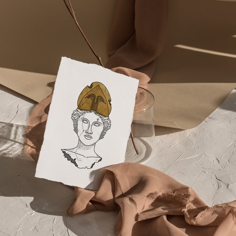 Athena Printable Art, Digital Download, Color | Mythology, Greek ...