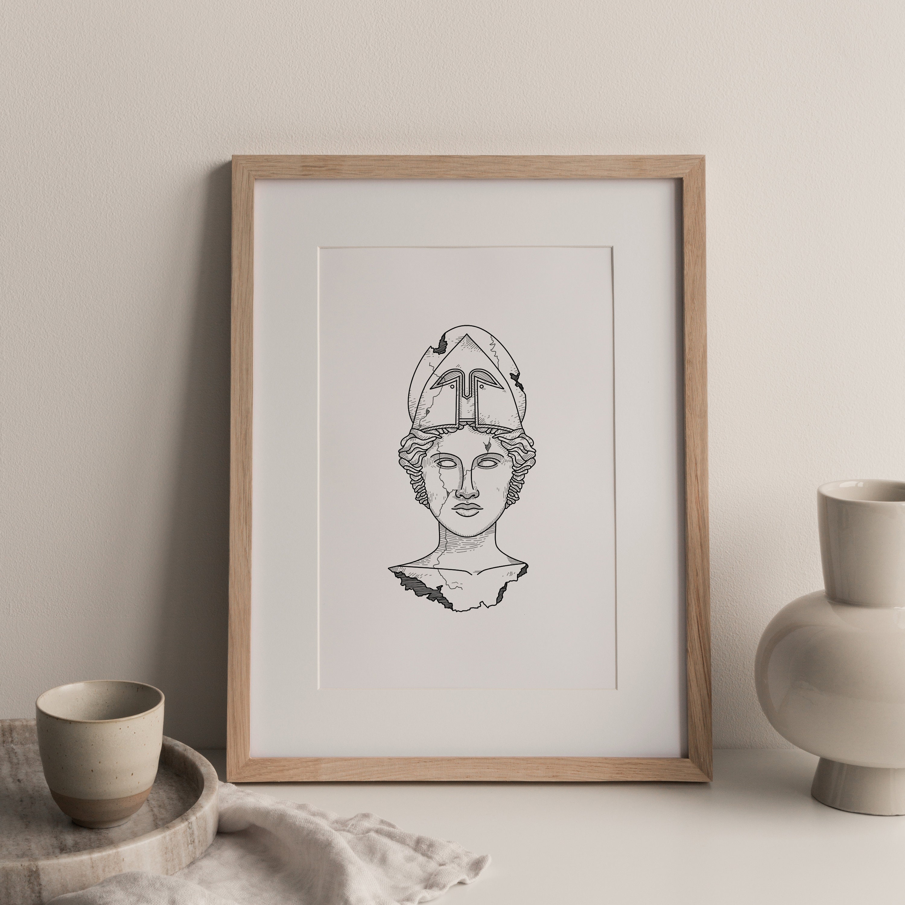 Athena Printable Art, Digital Download, Black and White | Mythology ...
