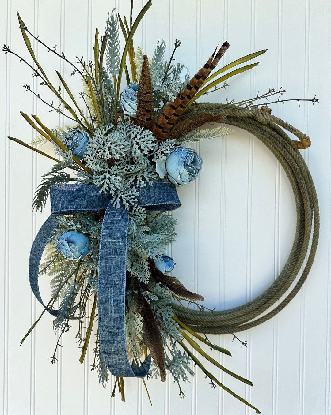 Lariat Western Decor, Lasso Wreath, Western Wreath Decor, Primitive and ...