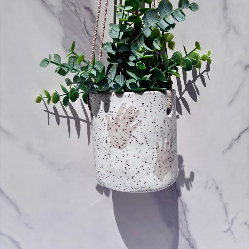 Ceramic Planter, Hands Design, Wave, White Color, Illustration, Pottery ...