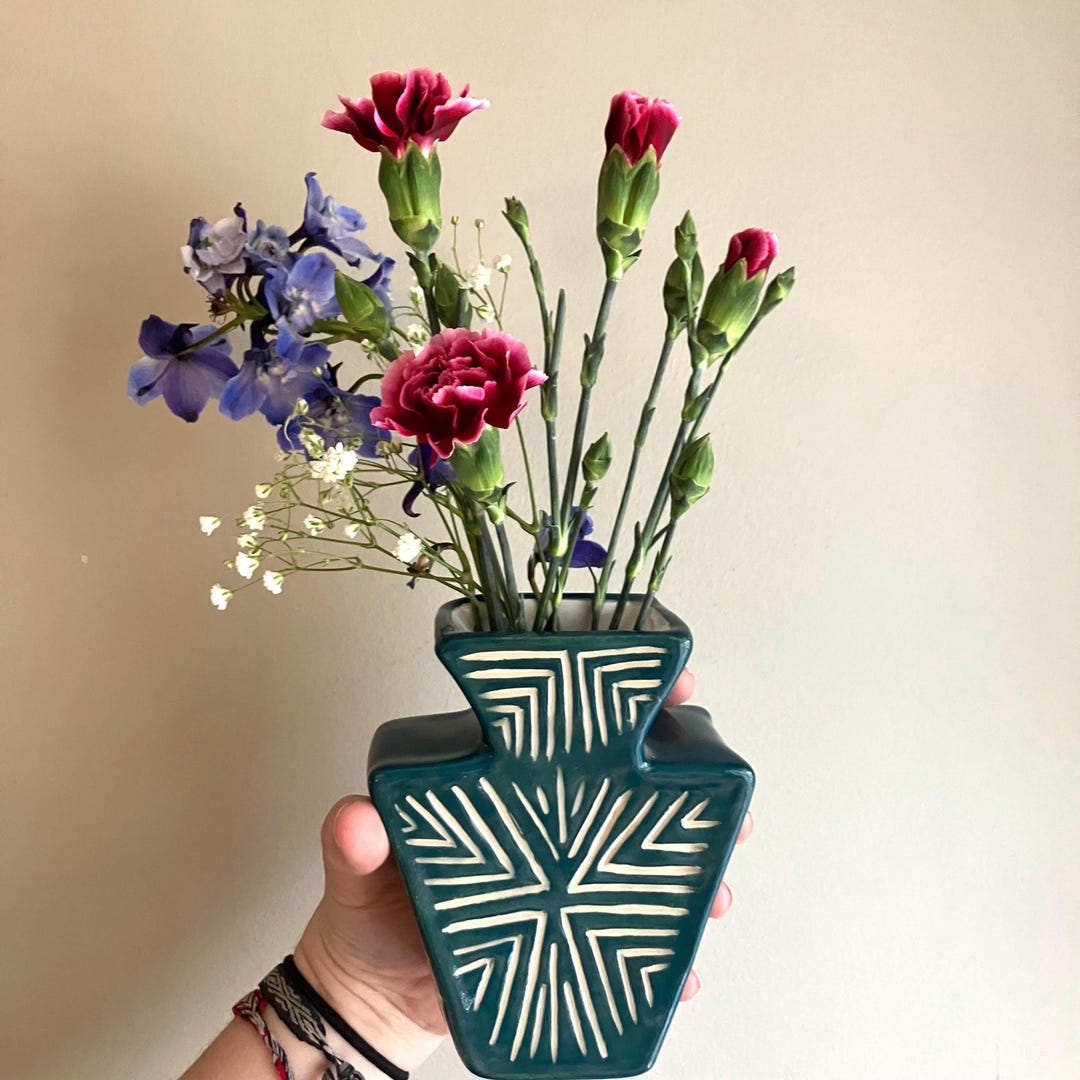 Ceramic Vase, Ellis Shape, Floral Design, Botanical, Plant, Ceramic ...