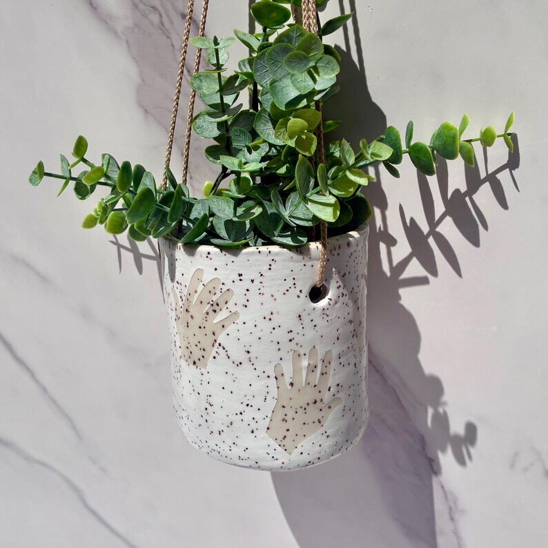 Ceramic Planter, Hands Design, Wave, White Color, Illustration, Pottery ...