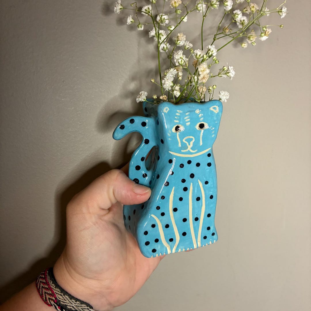 Handmade Cheeta Ceramic Vase: Eclectic Pottery Home Decor - Etsy