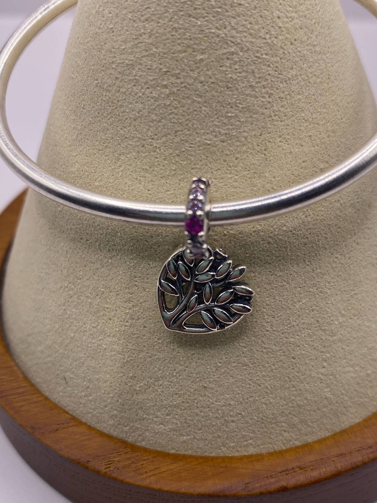 Authentic Pandora 799153C01 Heart Family Tree Dangle Charm With Pink CZ ...