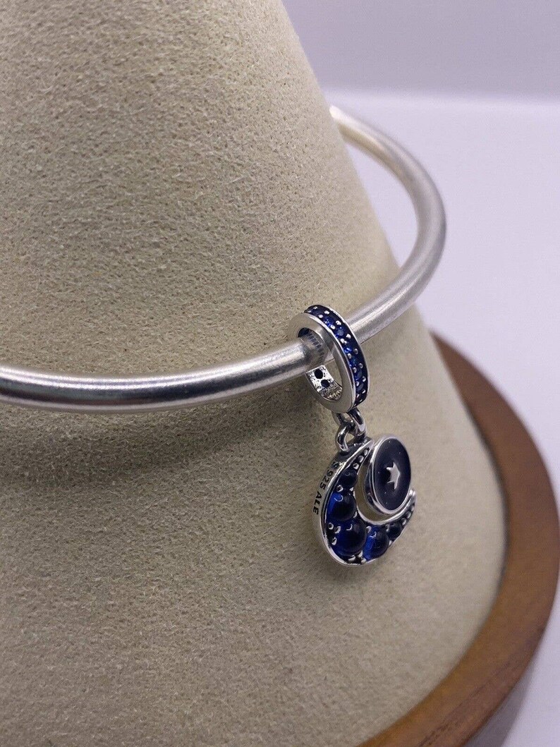Authentic Pandora 792979C01 Sparkling Moon Spinning Dangle Charm - Etsy