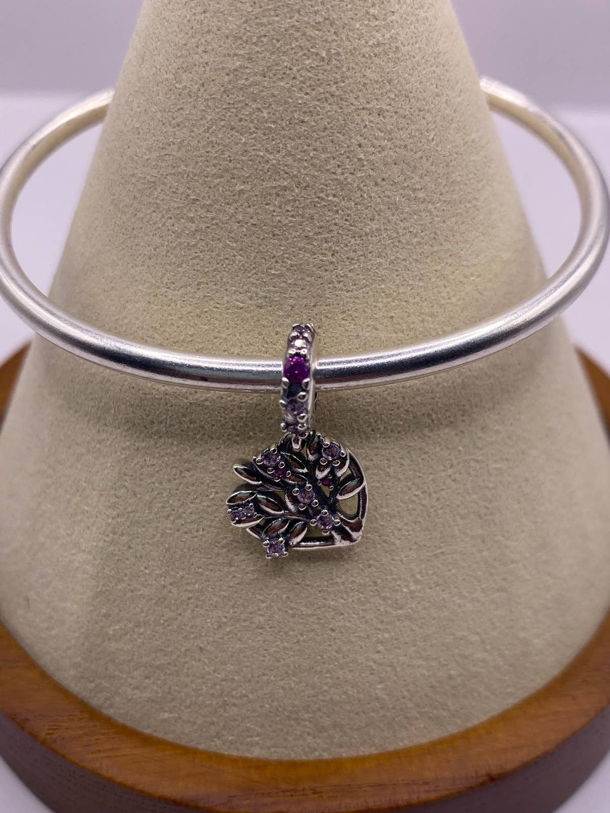 Authentic Pandora 799153C01 Heart Family Tree Dangle Charm With Pink CZ ...