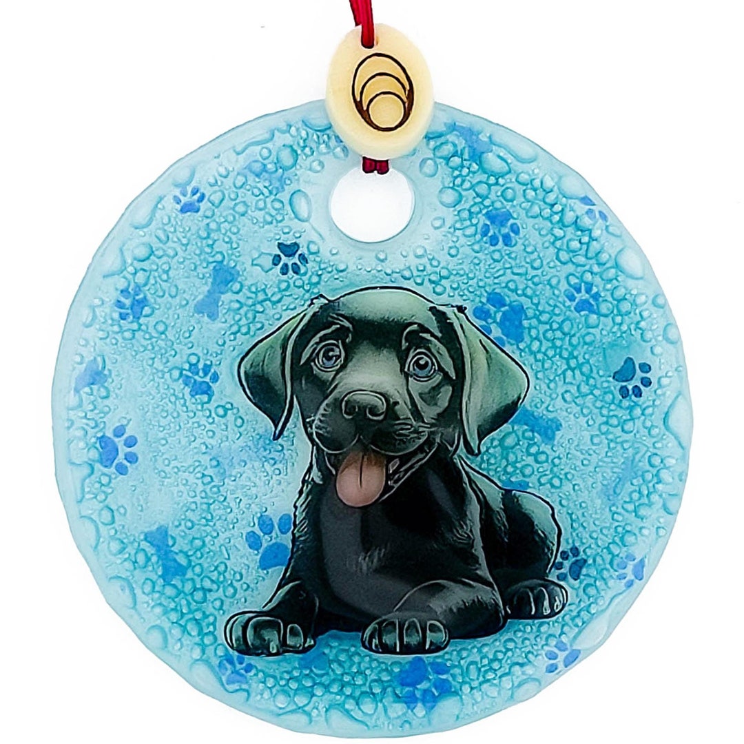 Black Labrador, Fused Glass, 2.5 Inch Flat - Etsy