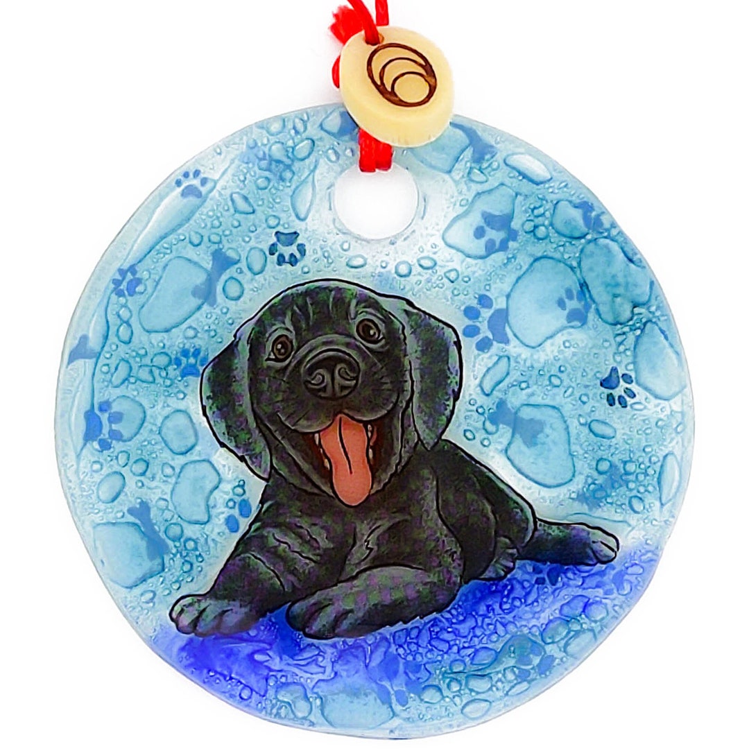 Black Labrador Ornament, Fused Glass, 2.5 Inch Flat - Etsy