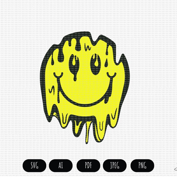 Melty smiley face svg - Etsy Österreich